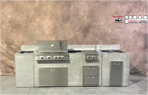 10 Foot DIY Ready to Finish Linear Outdoor Kitchen with Blaze or Summe ...