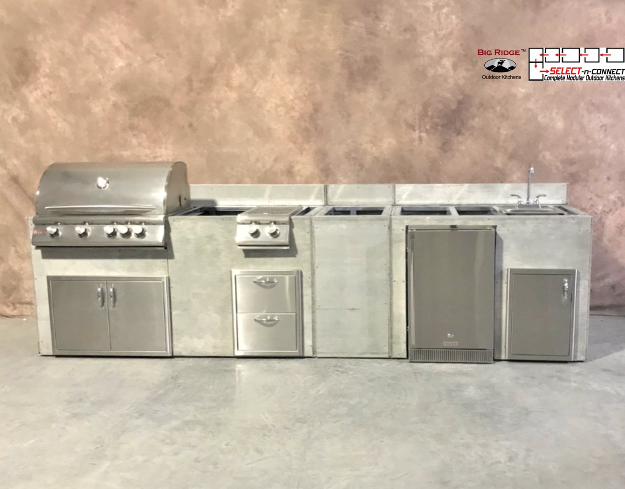 12 Foot DIY Linear Outdoor Kitchen with Blaze Appliances - BetterPatio.com