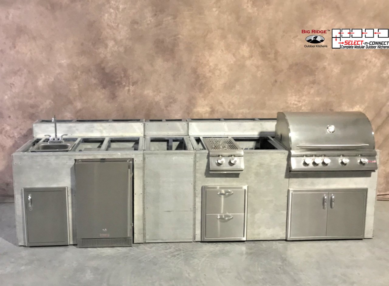 12 Foot DIY Linear Outdoor Kitchen with Blaze Appliances - BetterPatio.com