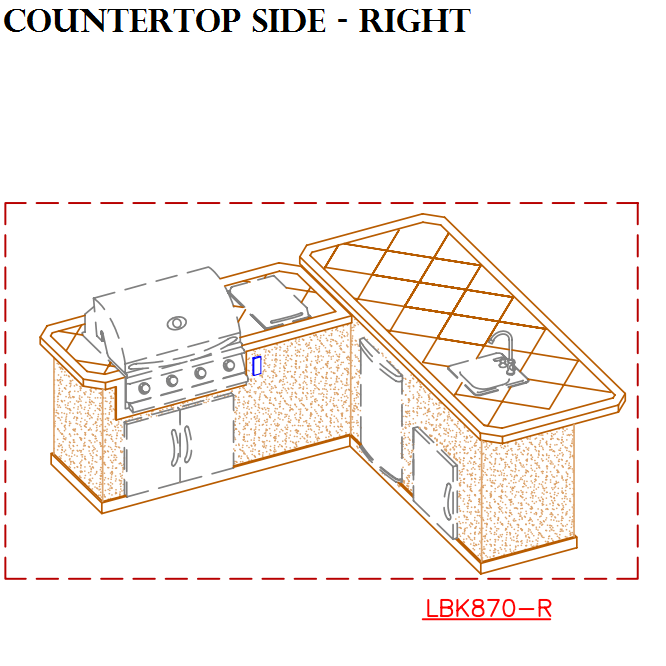 Cal Flame 8 Foot L-shaped Design Your Own BBQ Island Carmel Q 870 ...