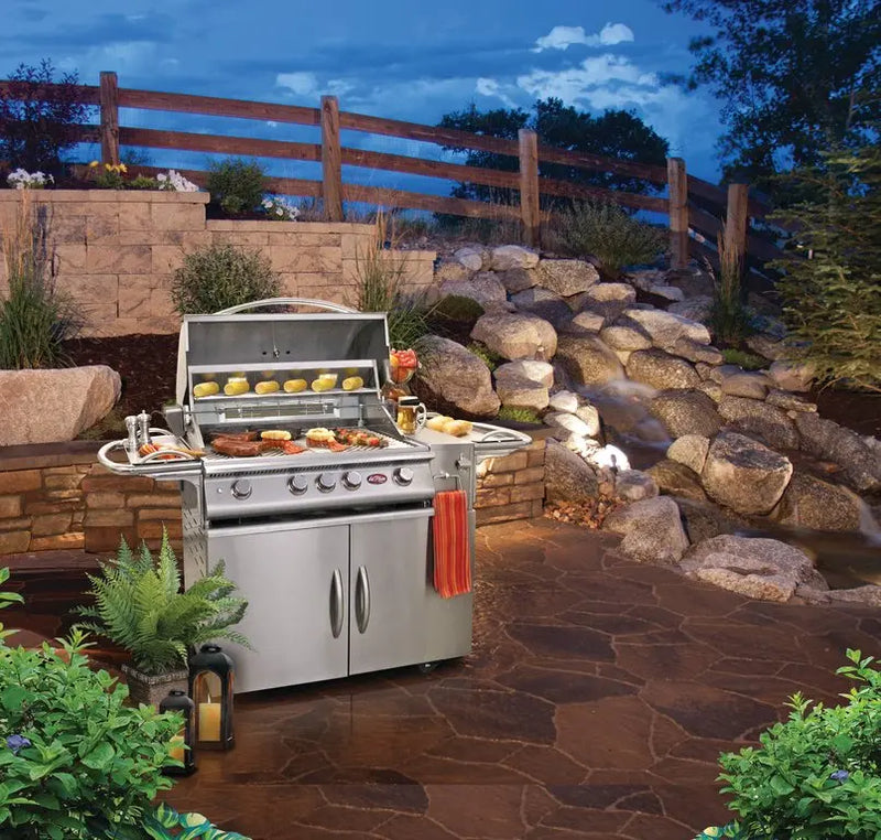 Cal Flame P4 32 Inch 4 Burner Built-In Grill with Rotisserie, Griddle ...